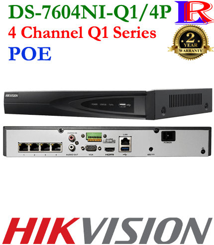 Hikvision Poe Nvr 4 Channel DS-7604NI-Q1/4P - Hikvision Sri Lanka